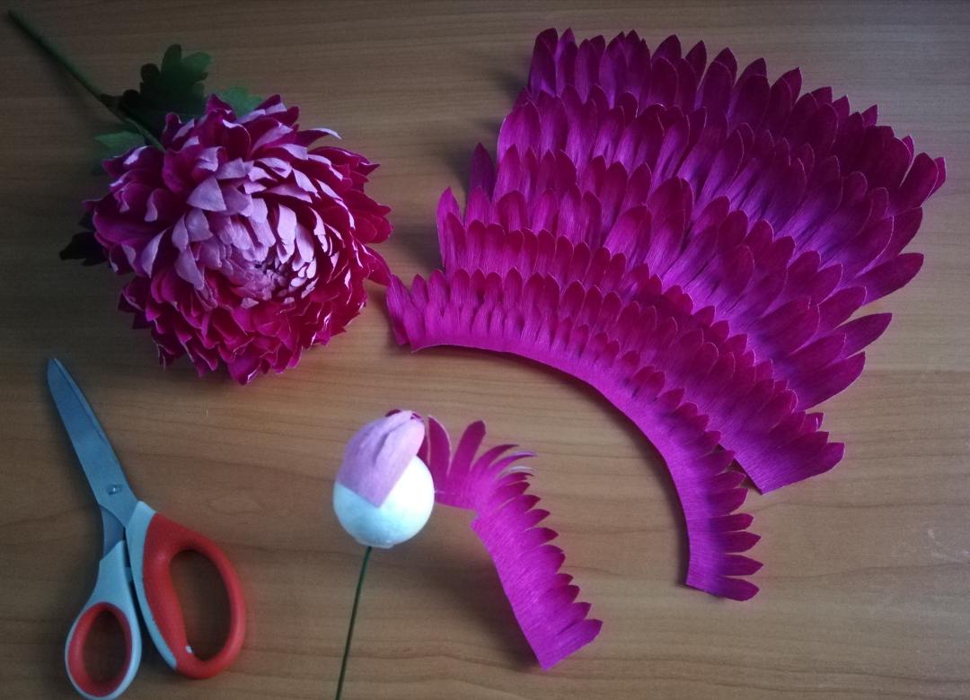 Elena handmade & tutorial crizantema din hartie doublette - Paper Art Shop